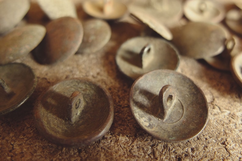 Antique Bronze Buttons Vintage Metal Buttons Old Plain Brass - Etsy