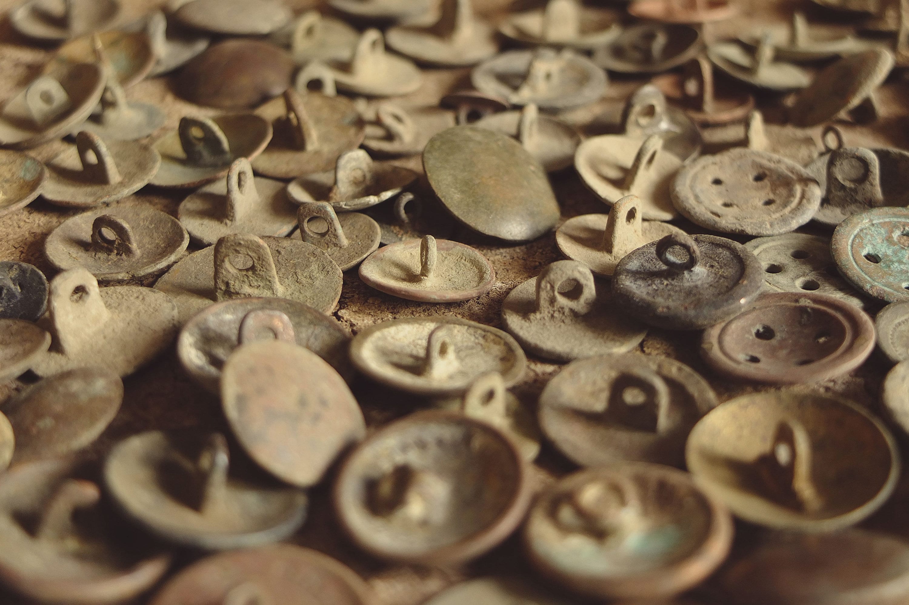 Antique Bronze Buttons Vintage Metal Buttons Old Plain Brass - Etsy