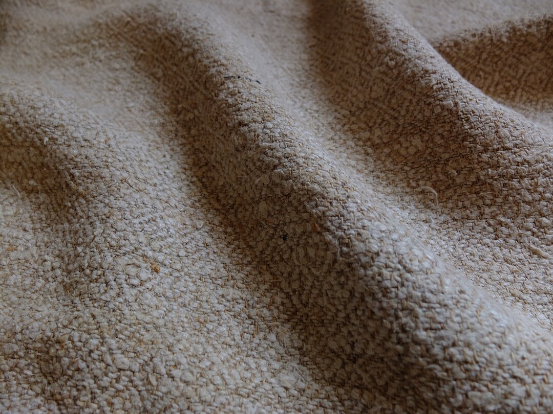 2.95yds/27.6 Nubby Hemp Runner Cloth, Neutral Color Handspun Hemp Rug ...
