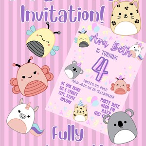 Squishmallow Birthday Party Invitation - Etsy Canada