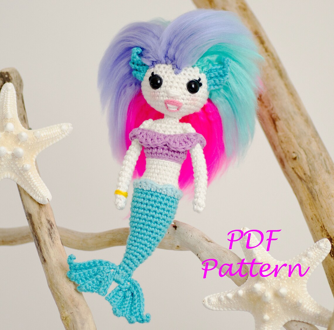 Crochet Pattern: Miranda the Mermaid - Amigurumi Doll. - Etsy