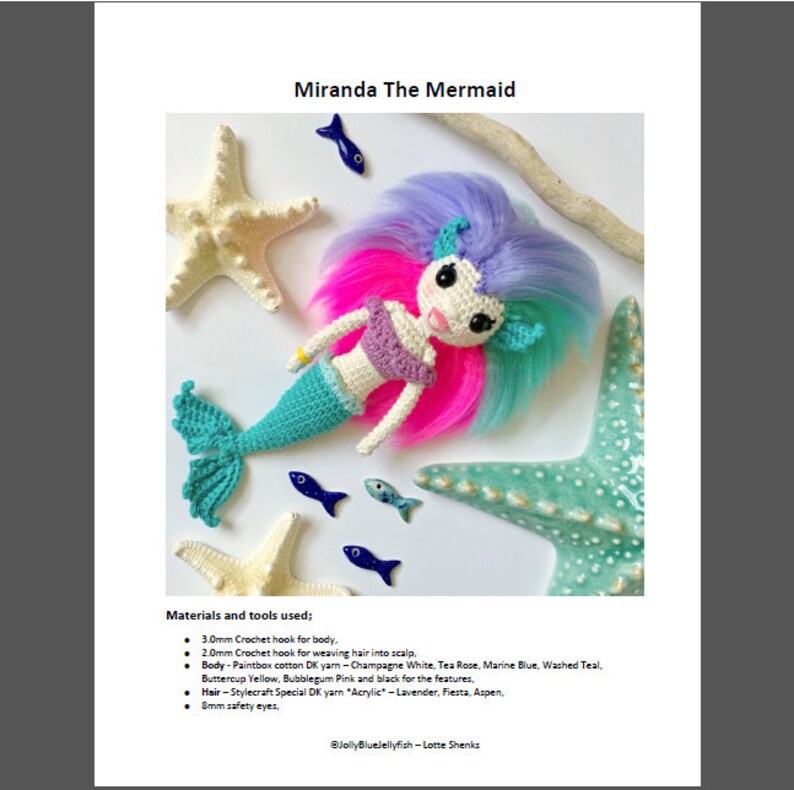 Crochet Pattern: Miranda the Mermaid - Amigurumi Doll. - Etsy