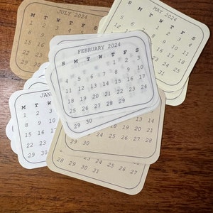 Mini 2024 Calendar Stickers Bullet Journal Planner Stickers - Etsy