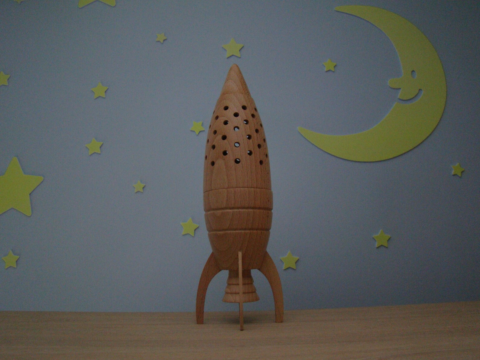 Kids rocket lamp. Rocket-shaped wooden bedside/desk lamp for | Etsy