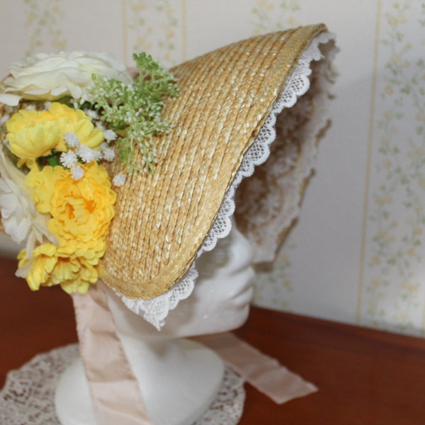 Straw Bonnet - Etsy