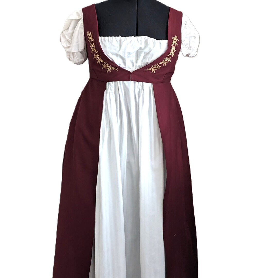 Open Robe Overdress Regency Cotton Sateen With Embroidery - Etsy