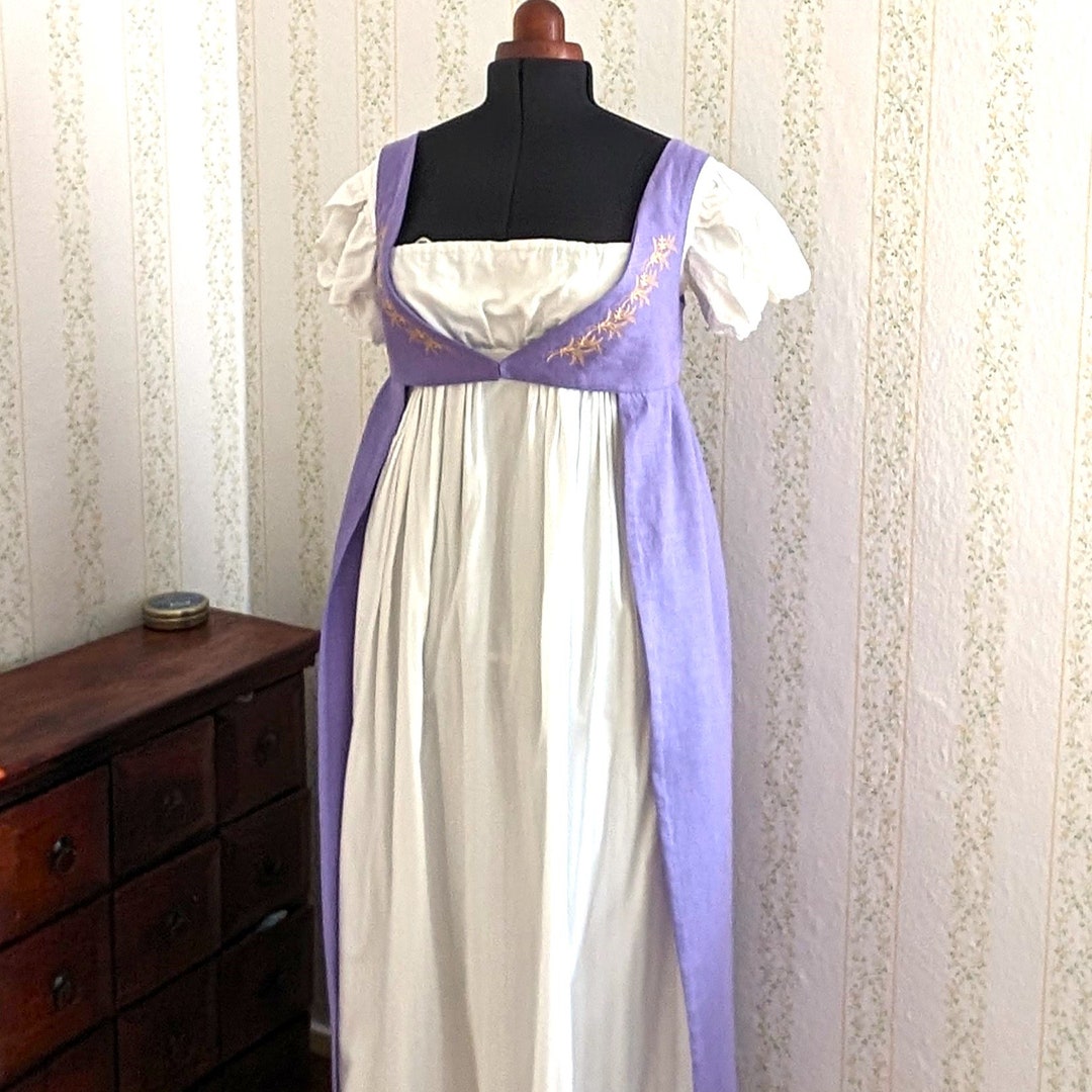 Open Robe Overdress Regency Pure Linen With Embroidery Many Colors - Etsy