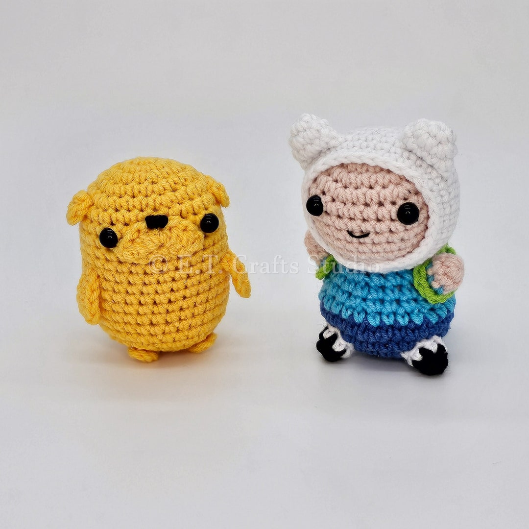 Amigurumi Cute Chibi Finn and Jake Crochet Adventure Time Plushies Car ...