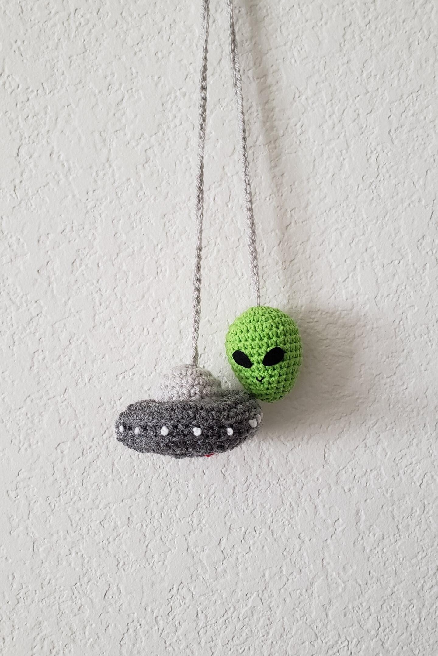 Amigurumi Alien and UFO Car Rear View Mirror Accessories | Etsy