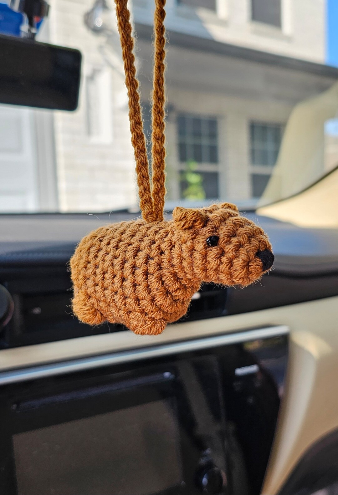 Amigurumi Cute Capybara Car Rear View Mirror Accessories MADE TO ORDER ...