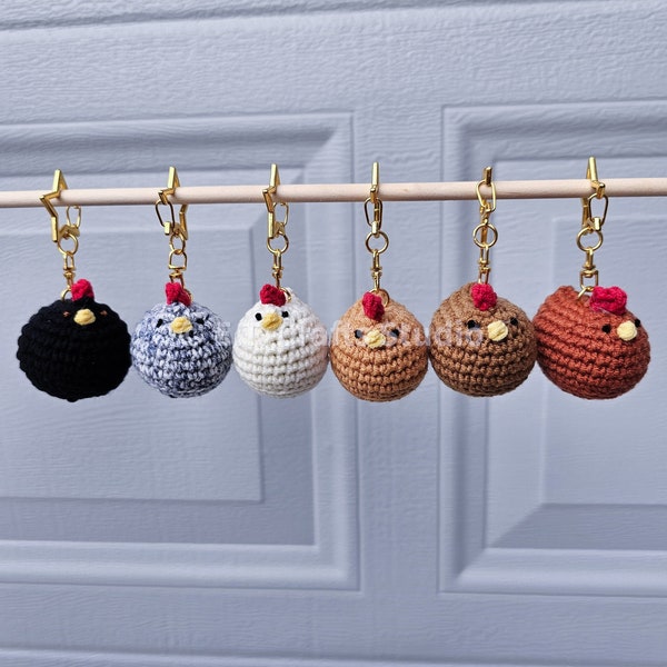 Crochet Chicken Keychains - Etsy