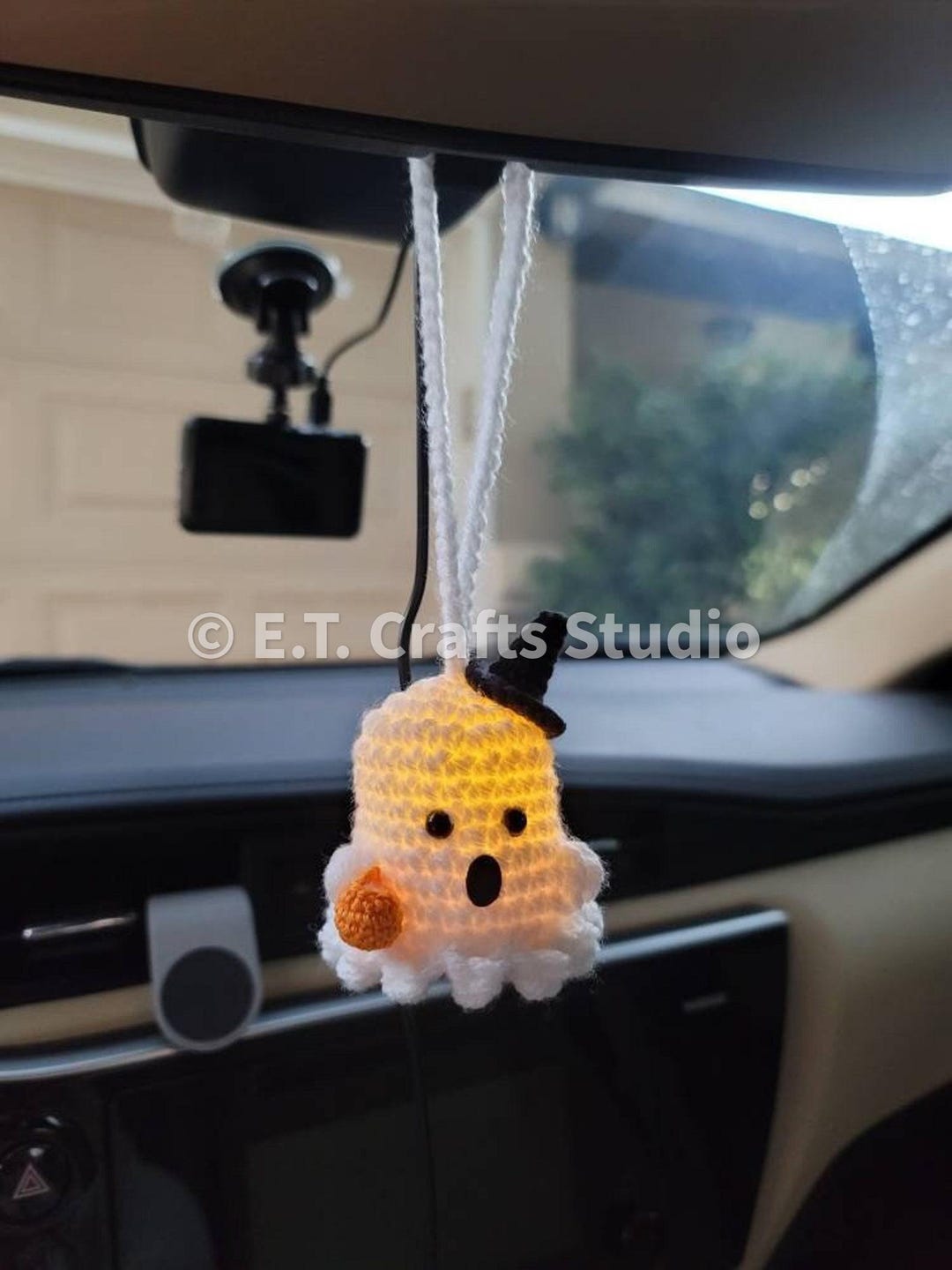 Amigurumi Light-up Ghost Crochet Plushie Keychains Car Accessories MADE ...