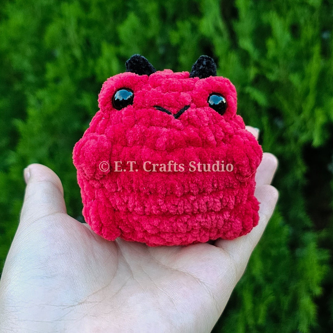 Amigurumi Cute Cheeky Red Devil Toad Halloween Fall Frog Crochet ...