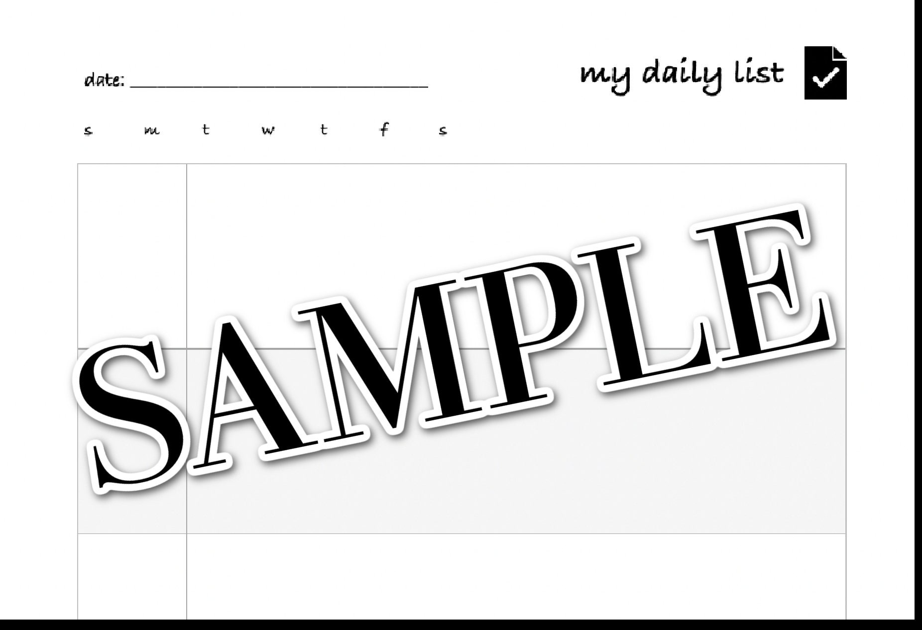 Blank Daily List Planning Printable (black & White) - Etsy