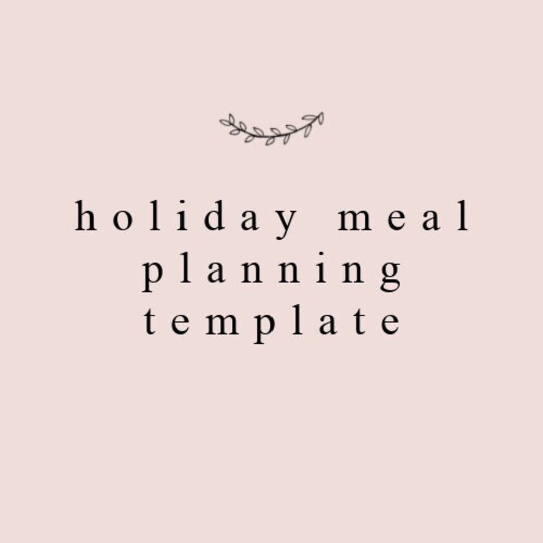 Holiday Meal Planning Template || *make HOLIDAY Planning EASY!* - Etsy