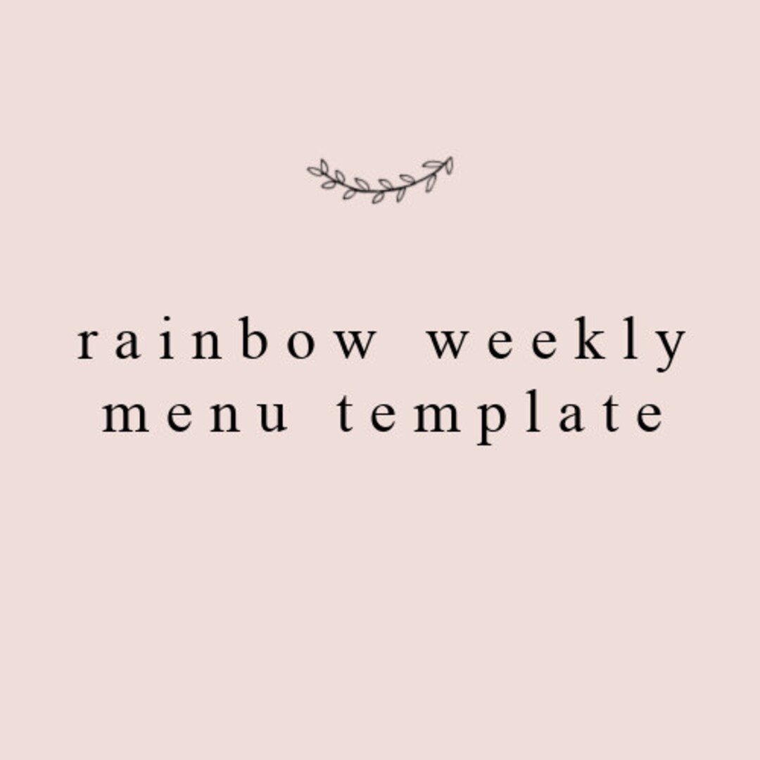 Rainbow Weekly Meal Planning Printable! - Etsy