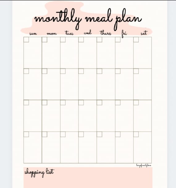 Square Meals Monthly Template