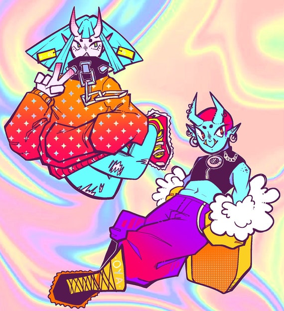 NEON DEMON OC Holographic Vinyl Stickers - Etsy