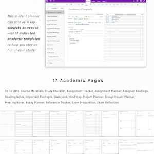Onenote STUDENT Templates, One Note Academic Templates Android - iPad ...