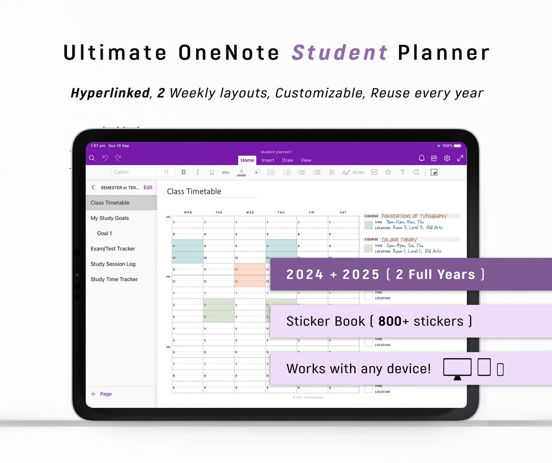 2024 2025 OneNote STUDENT Planner, Planificador digital One Note ...