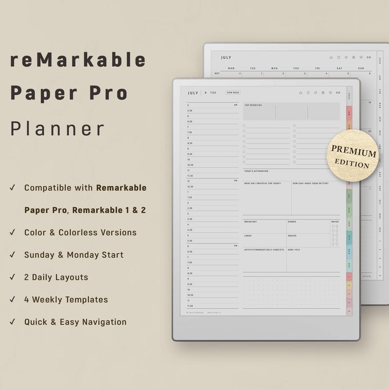 Remarkable Pro Planner - Etsy