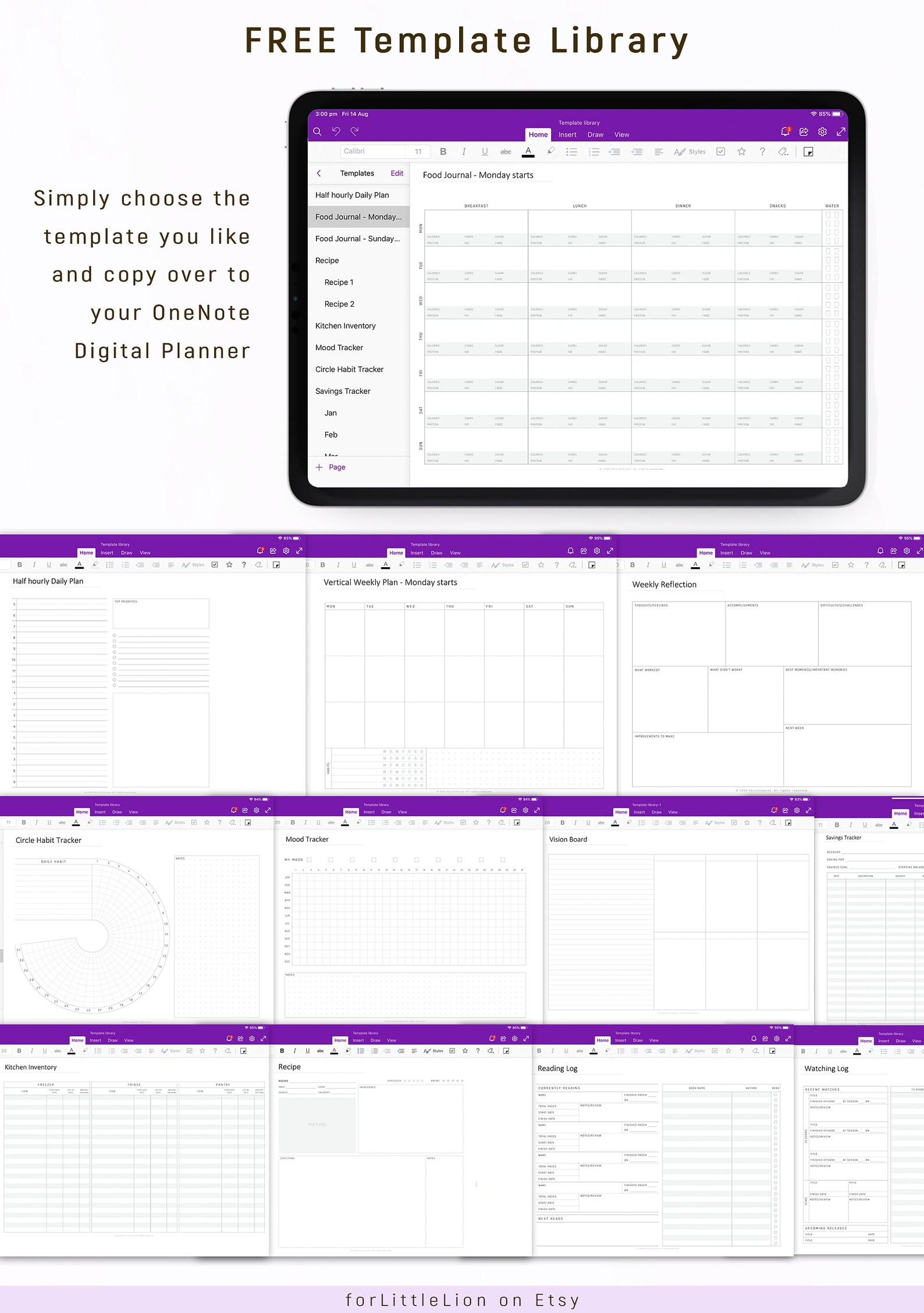 Digital Planner OneNote 2021 HYPERLINKED One Note Digital | Etsy