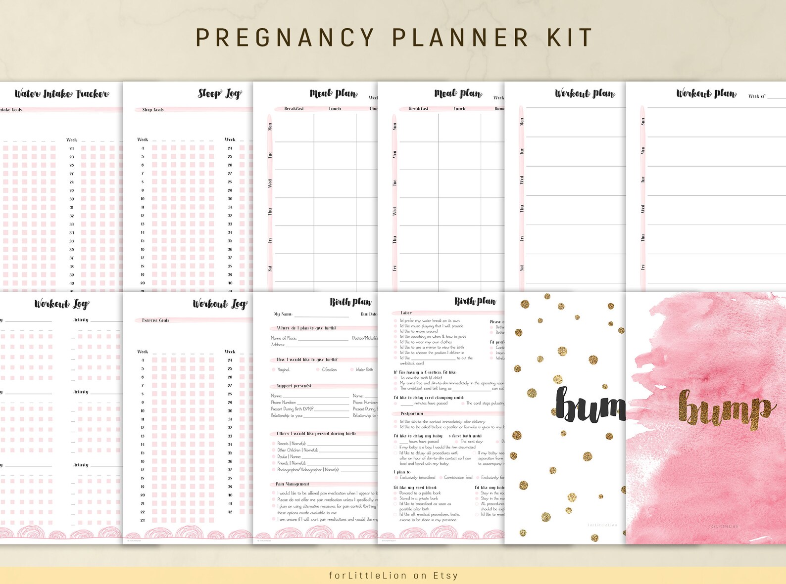 Pregnancy Journal PRINTABLE, Pregnancy Planner, Baby Bump Book, Bump to ...