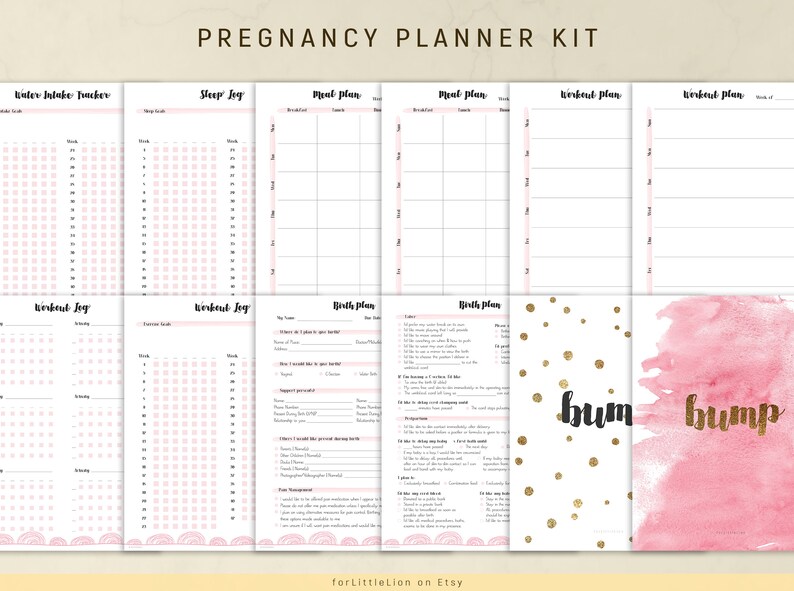 Pregnancy Journal PRINTABLE Pregnancy Planner Baby Bump | Etsy India