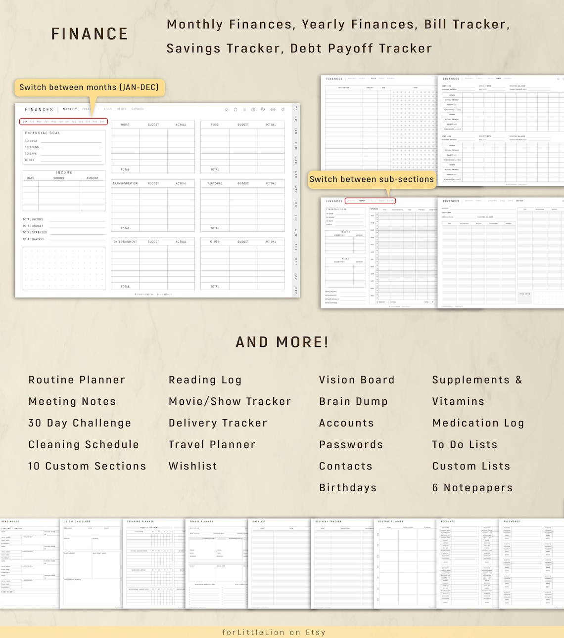 Digital Planner Goodnotes Planner UNDATED REUSABLE Any Year - Etsy