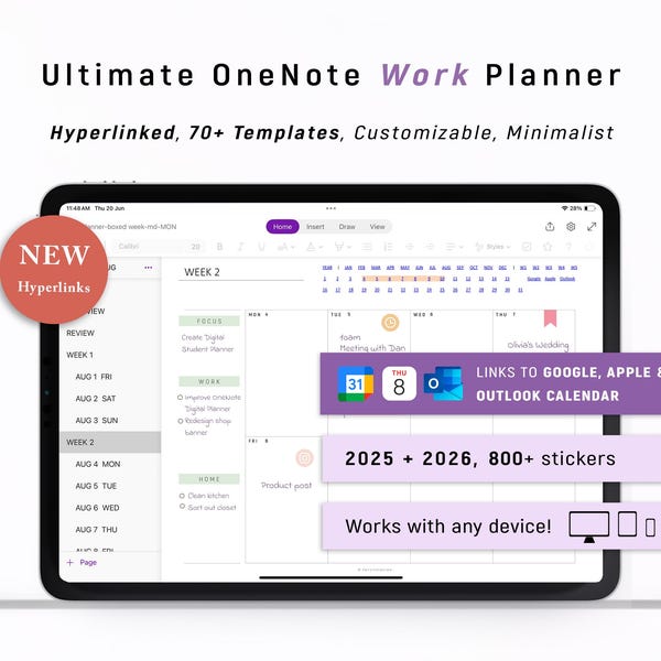 Onenote Template for Work - Etsy