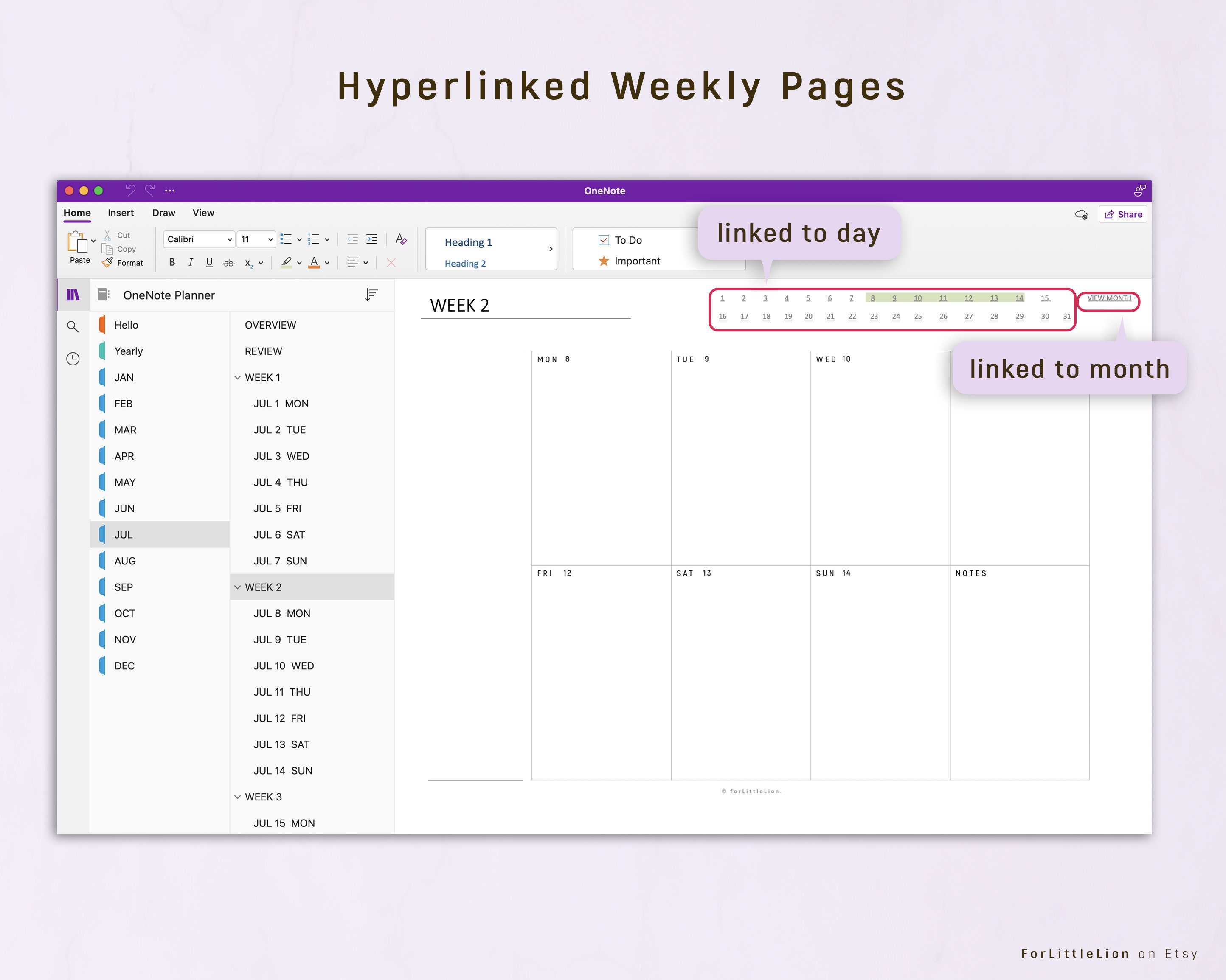 Digital Planner Onenote One Note Template WORK Android - Etsy Canada