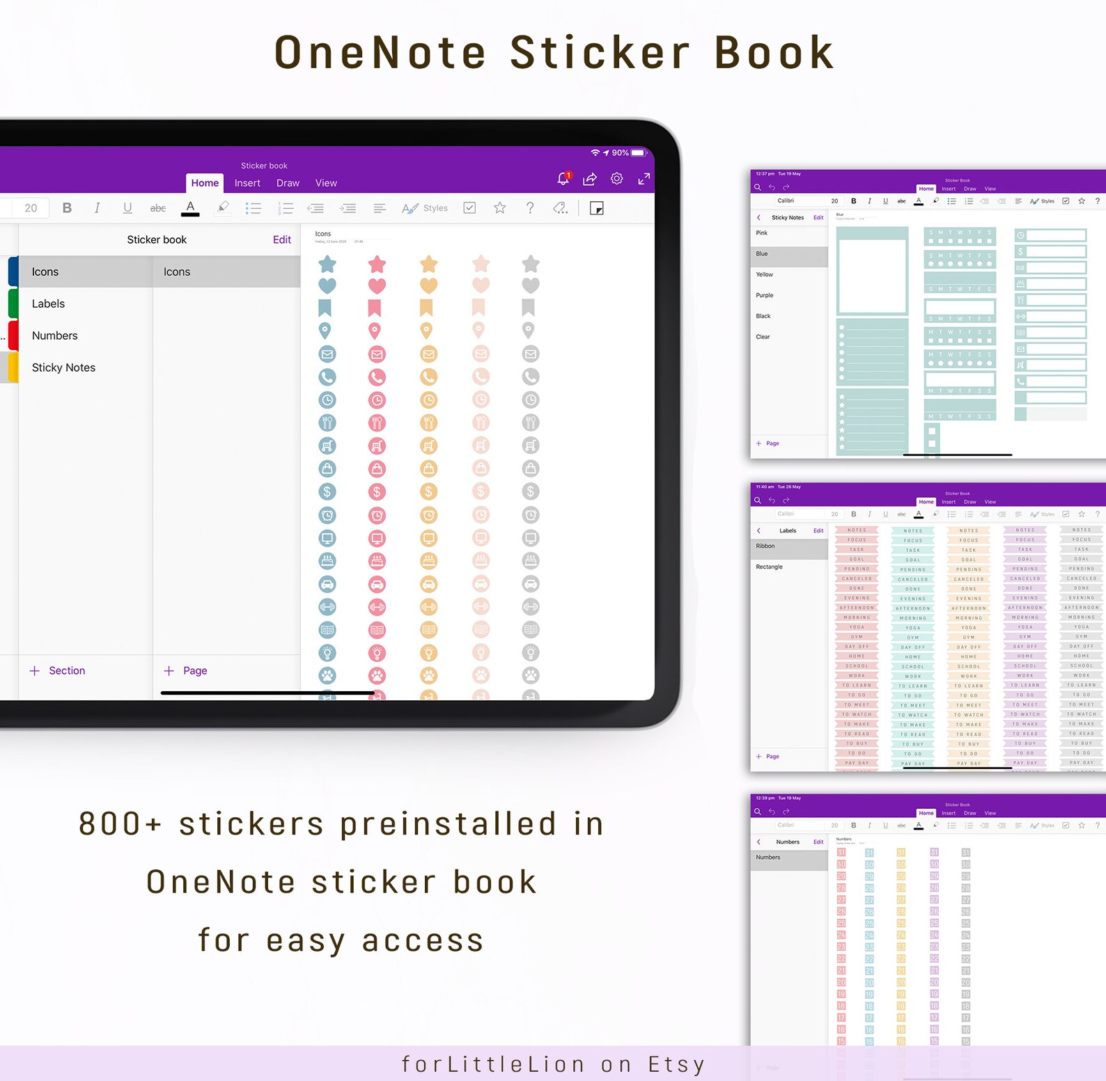 Onenote STUDENT Templates, One Note Academic Templates Android - iPad ...
