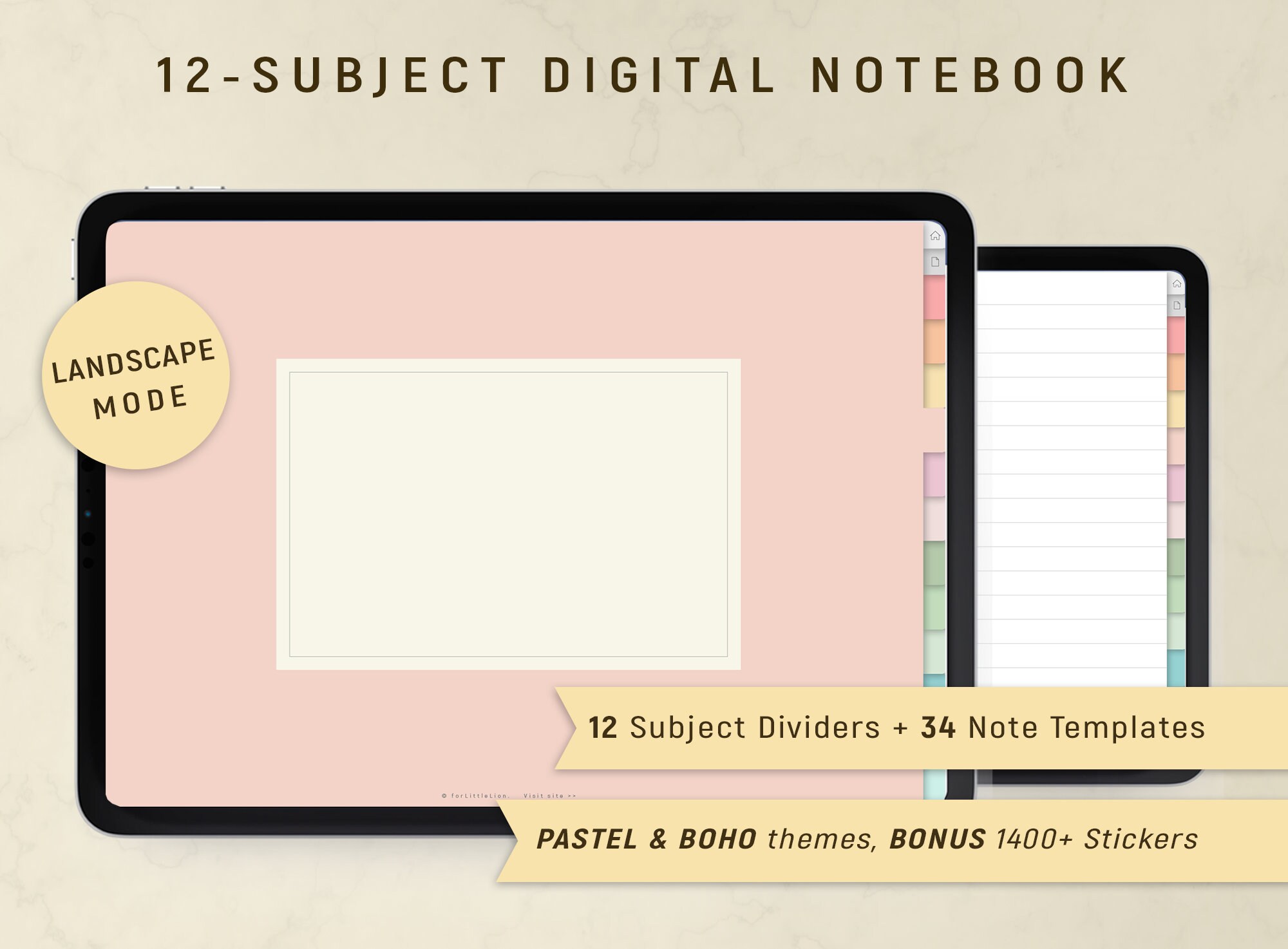 Undated Digital Planner Bundle Landscape & Portrait Ipad - Etsy