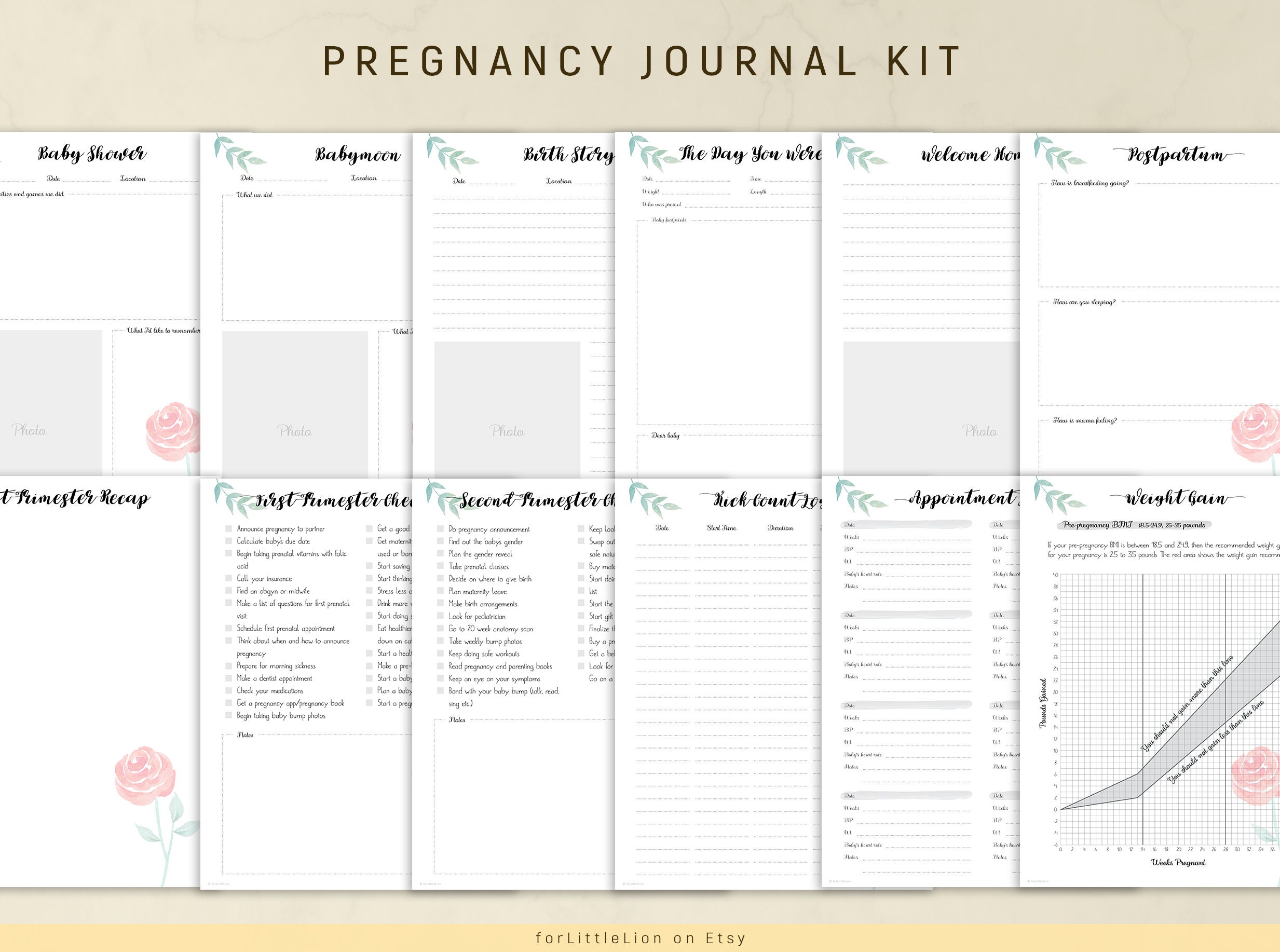 Pregnancy Journal PRINTABLE Pregnancy Planner Pregnancy - Etsy Canada