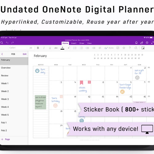 Onenote Digital Planner Digital Notebook One Note - Etsy