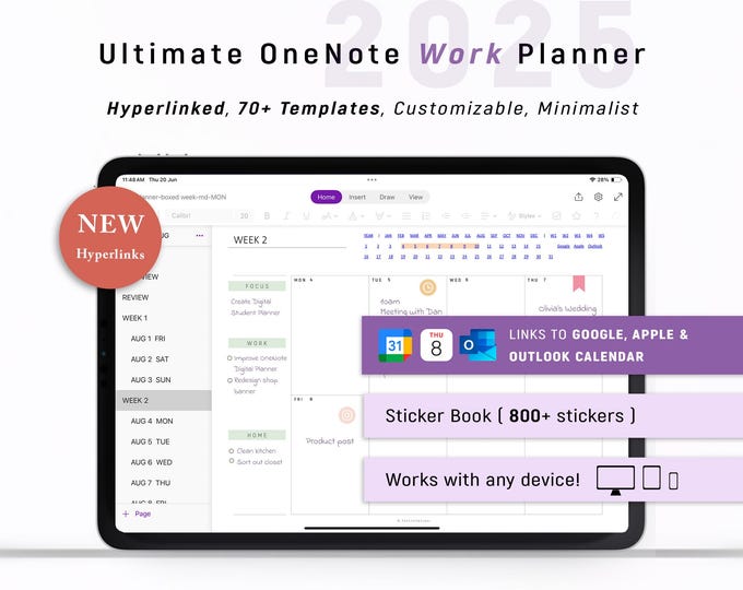 ONENOTE Adhd Planner Onenote Adhd Planner Digital Adhd Planner for ...