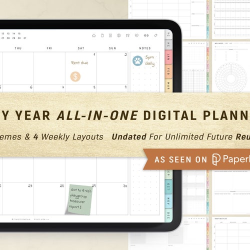 Undated Digital Planner Goodnotes Planner Ipad Planner - Etsy
