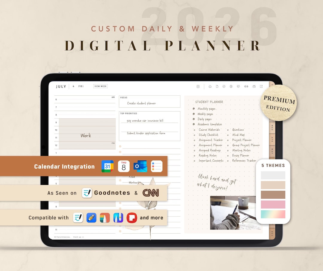 2026 Digital Planner - Custom Daily & Weekly Layouts | Forlittlelion - Etsy