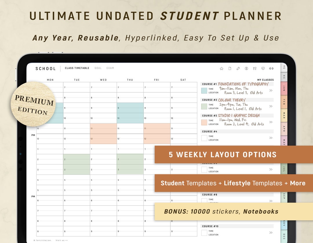 Ultimate Student Planner Goodnotes Academic Planner - Etsy