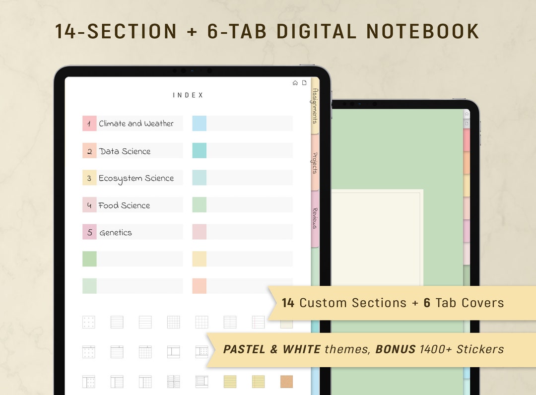 Digital Notebook Goodnotes Notability, Digital Notebook With Tab ...