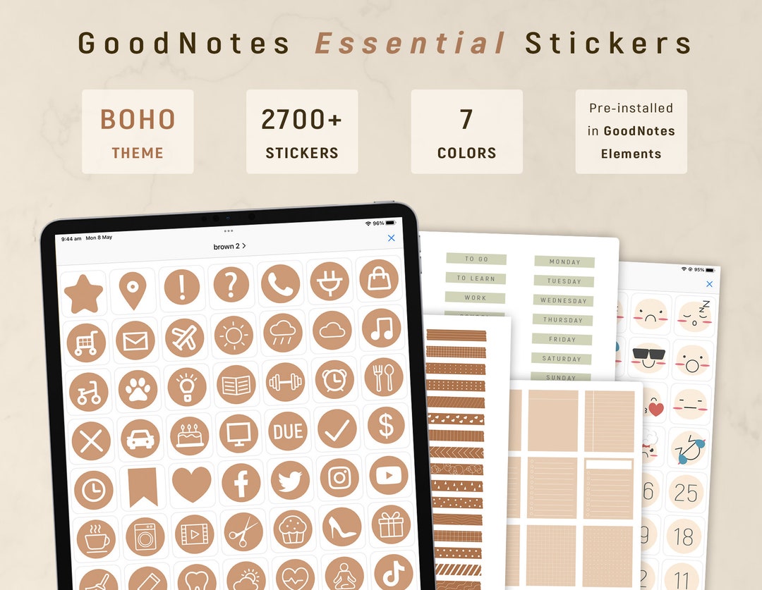 Goodnotes Stickers, Digital Stickers, Digital Planner Sticker Pack ...