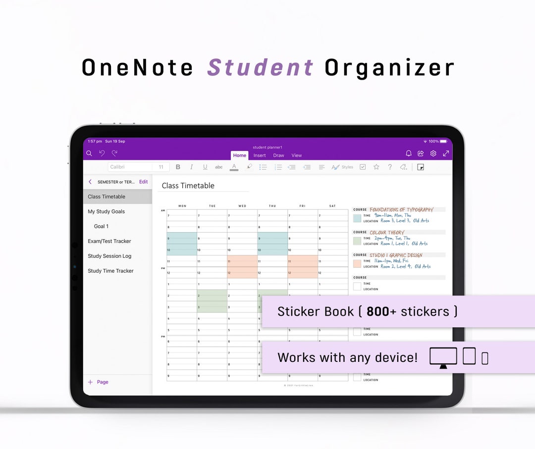 Onenote STUDENT Templates, One Note Academic Templates Android - iPad ...