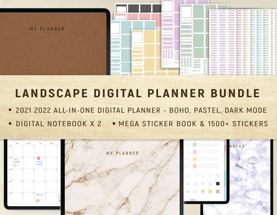 Calendars & Planners GoodNotes 2021 Digital Dated Landscape Planner ...