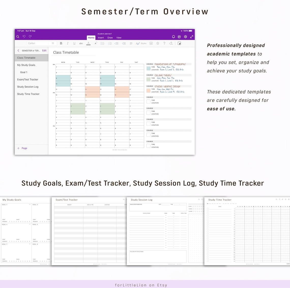Onenote STUDENT Templates One Note Academic Templates Android - Etsy