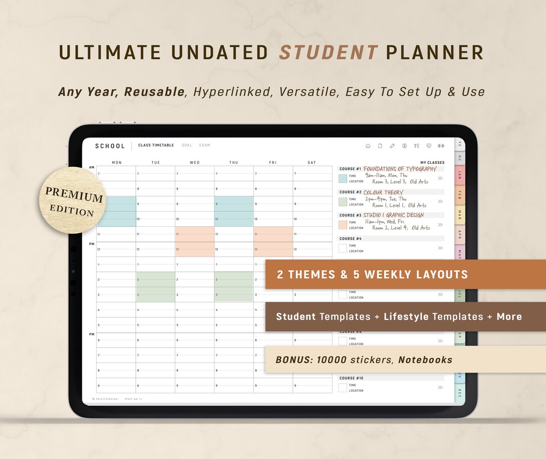 Ultimate Student Planner Goodnotes, Academic Planner, Notability ...