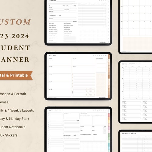 Student Digital Planner 2022 2023 Minimalistic Goodnotes - Etsy