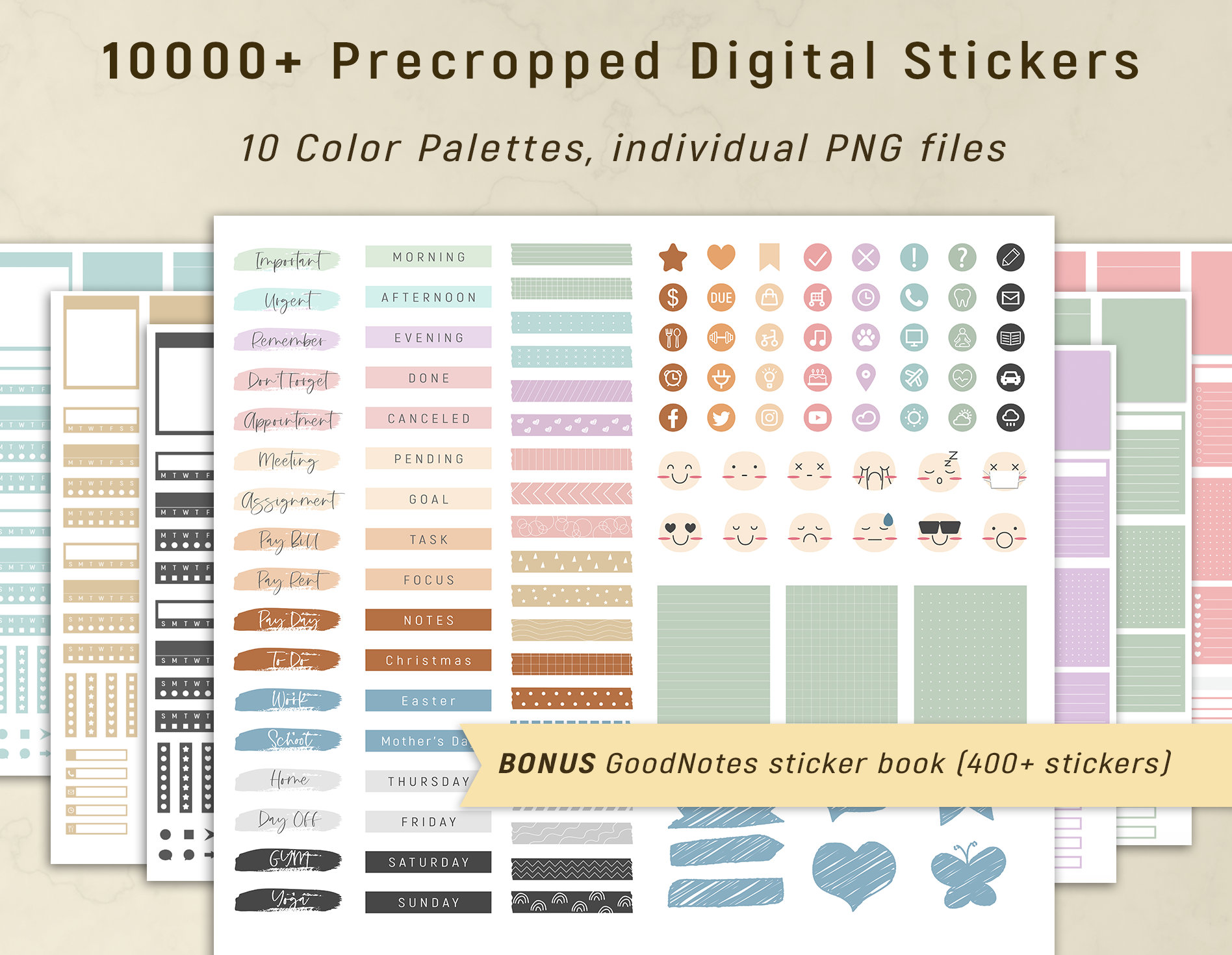 10000 Digital Stickers Digital Planner Stickers Bundle - Etsy