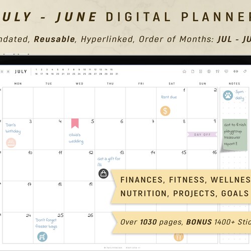Undated Digital Planner for Goodnotes Notability SIMPLE - Etsy