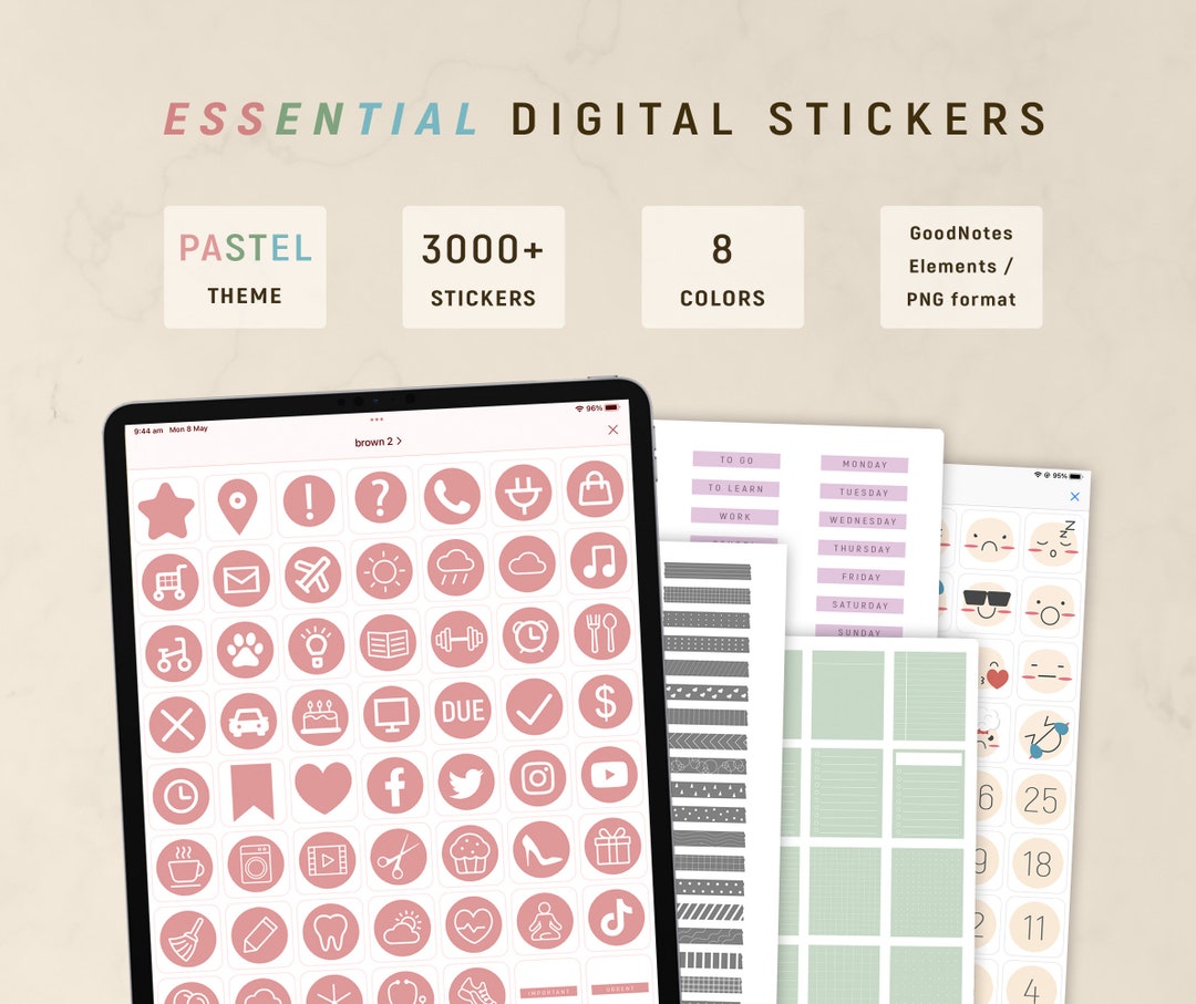 Goodnotes Stickers, Digital Stickers, Digital Planner Sticker Pack ...