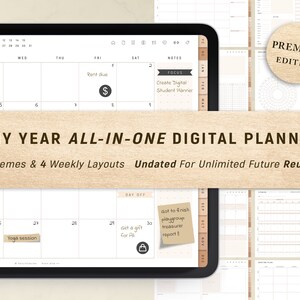 Undated Digital Planner Bundle - Landscape & Portrait, iPad Planner ...